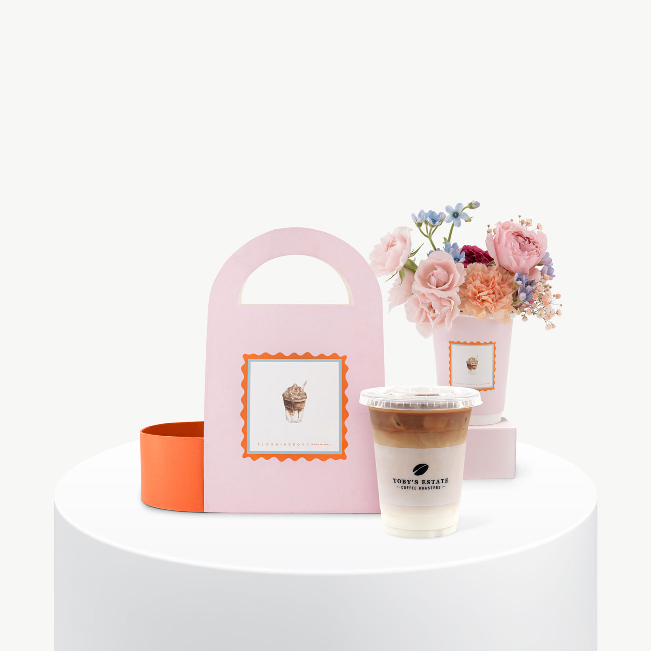 Iced Toby’s Latte & Flowers - Same Day Delivery